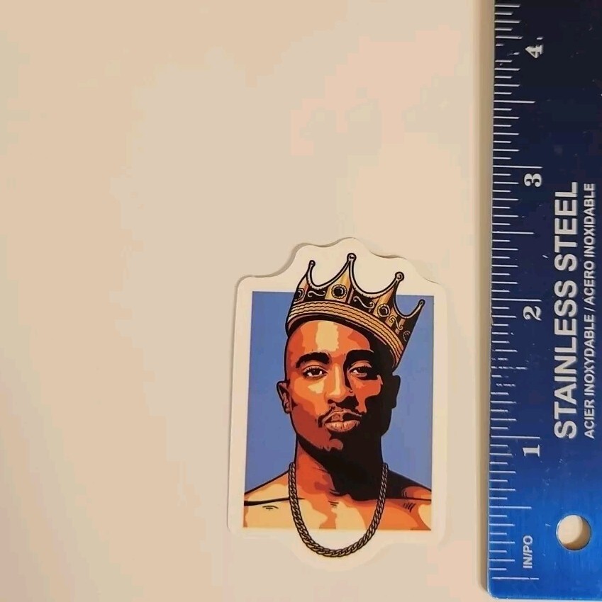 King Tupac Laptop Sticker / Animated Decal Of Legendary Rapper 2pac ...