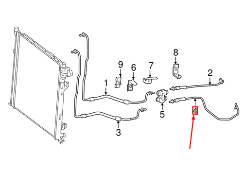MB GLE W166 Rear Left Transmission Cooler Line A1665005072 NEW GENUINE ...