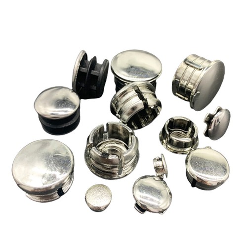 Silver Tube Inserts Round Blanking Bungs End Caps Chrome Metal Capped ...