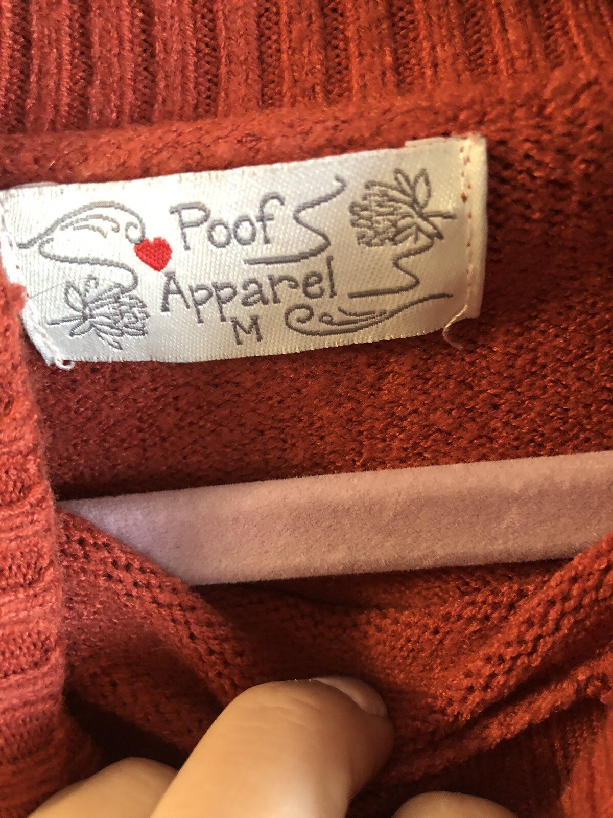 Poof Apparel Sweater Turtle neck Size Medium Rust Orange | eBay