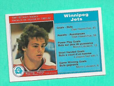 (1) DALE HAWERCHUK 1982-83 O-PEE-CHEE # 374 JETS TL ROOKIE NM+ CARD ...