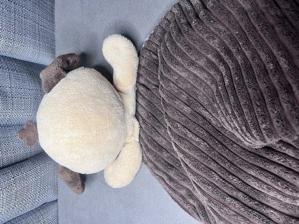 Checkered Puppy Dog Lovey Security Blanket Stuffed Animal Head Feet ...