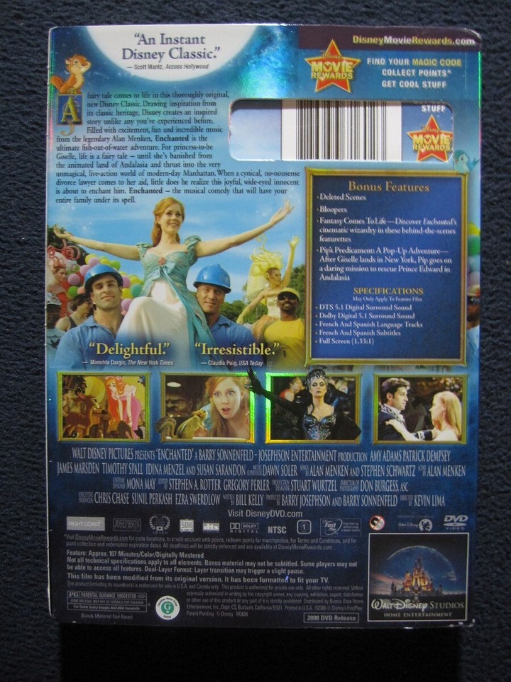 Enchanted [DVD Fullscreen] Amy Adams Patrick Dempsey 786936716023 | eBay