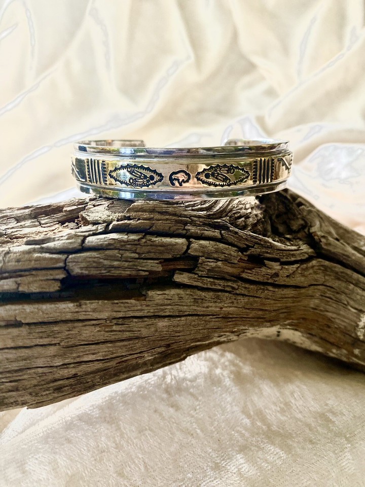 Richard Begay Sterling Silver Cuff & 12K Gold Filled 30gr Signed RB ...