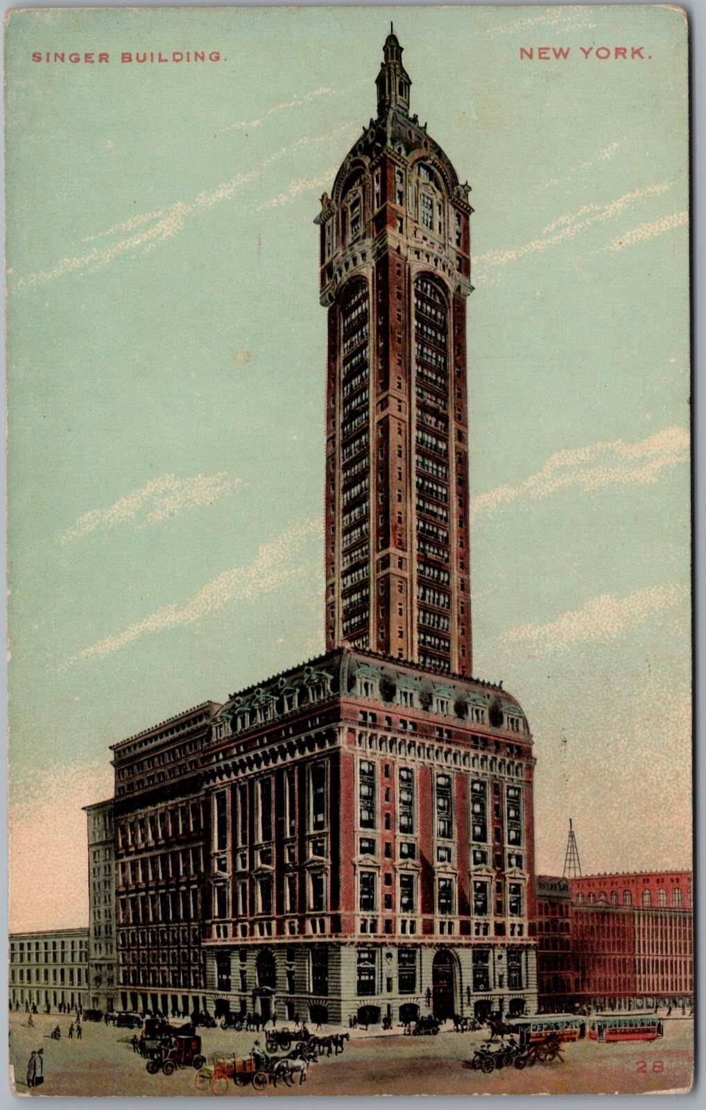 Singer Building New York City Postcard D734 | eBay