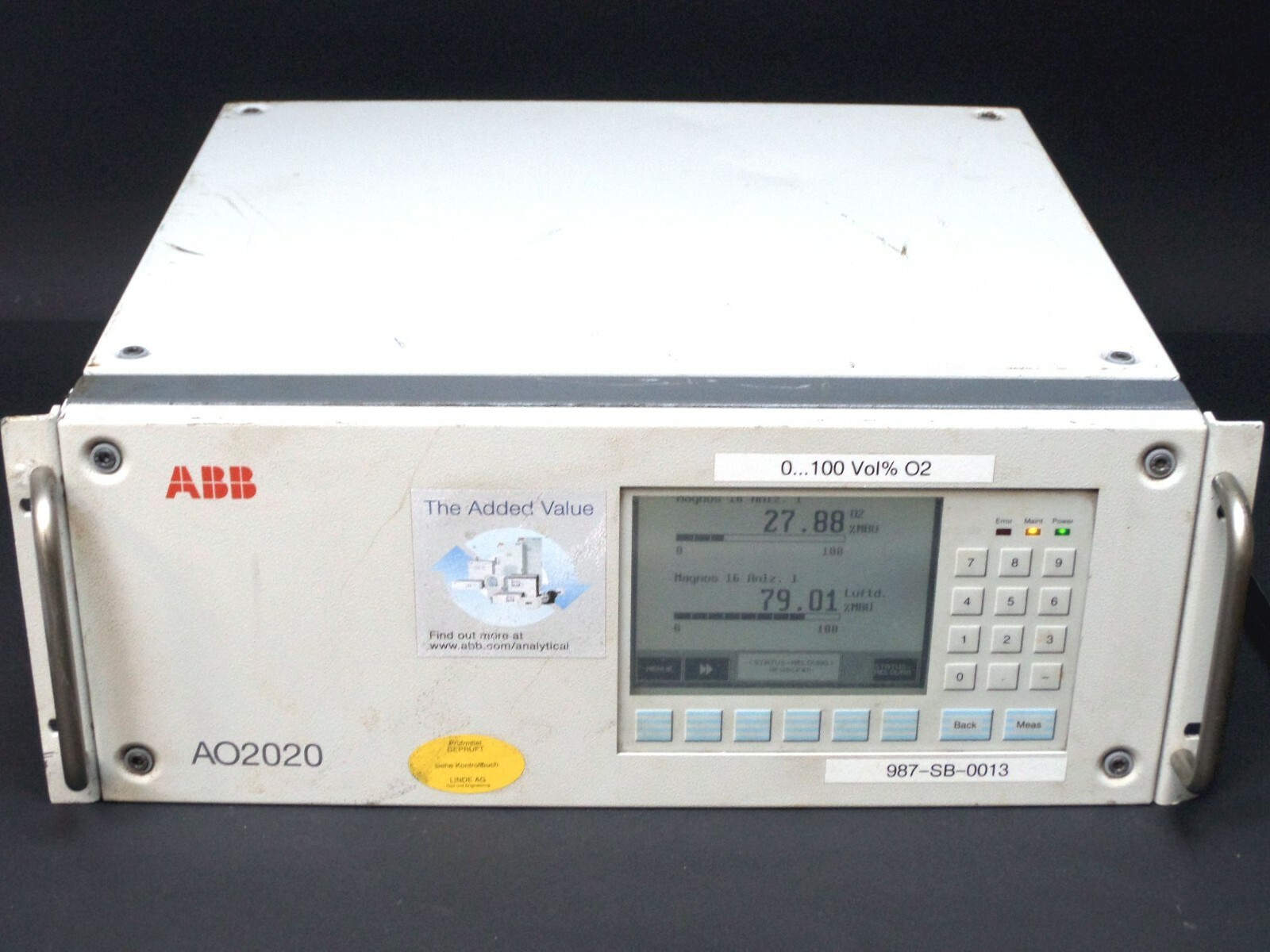 ABB AO2020 Gasanalysator AO2000 Series V5.1.4 P-No. 24041-2X20XXX00000 ...