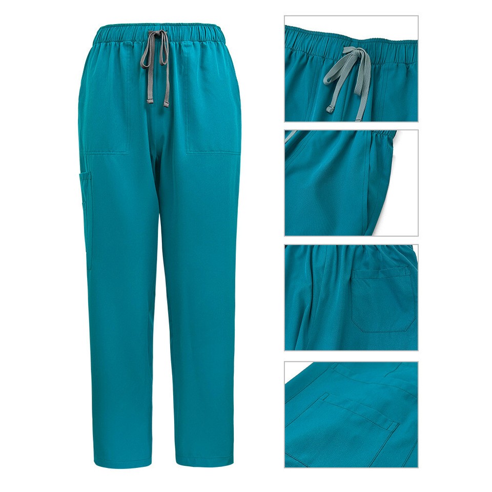 Summer NiaaHinn Scrub Nurse Uniform Women Scrub Set Zip-Neck Tops ...