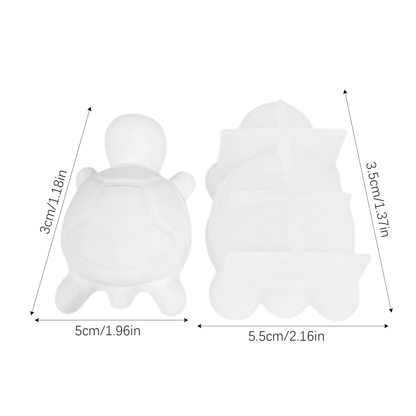2pcs Turtle Silicone Mold 3D Silicone Turtle Mold Tortoise Epoxy Resin ...