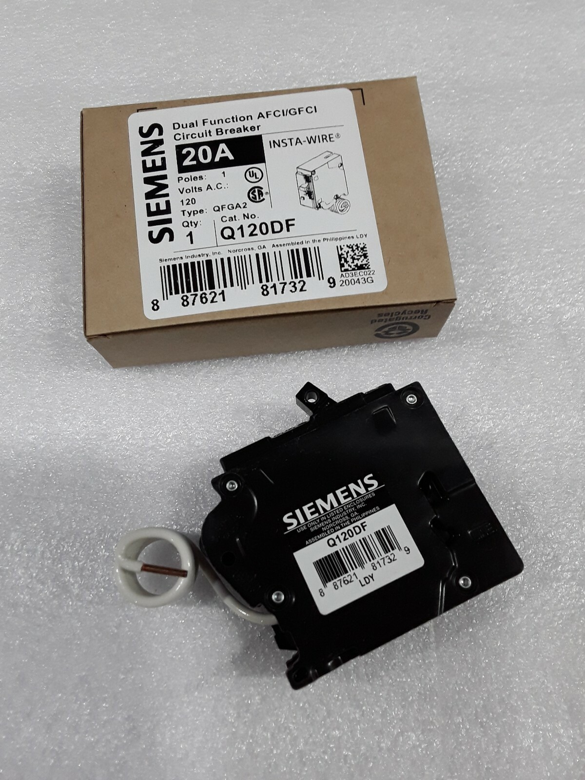 Q120DF SIEMENS 1POLE 20AMP AFI/GFI (OPEN BOX) | eBay