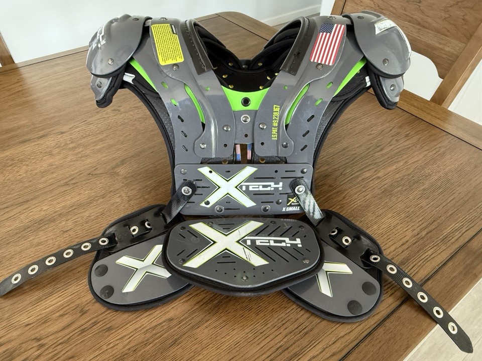 XTech Super skill Shoulder Pads With added Backplate And Rib Guards XS ...