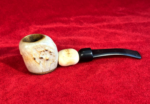UNIQUE HAND MADE ANTIQUE PIPE / STAG BOWL WITH WOOD BOTTOM | eBay