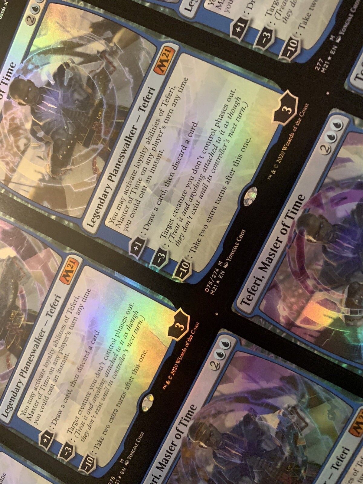 MTG Magic Uncut Sheet M21 All Teferi, Master Of Time Set Foil X121 Card ...