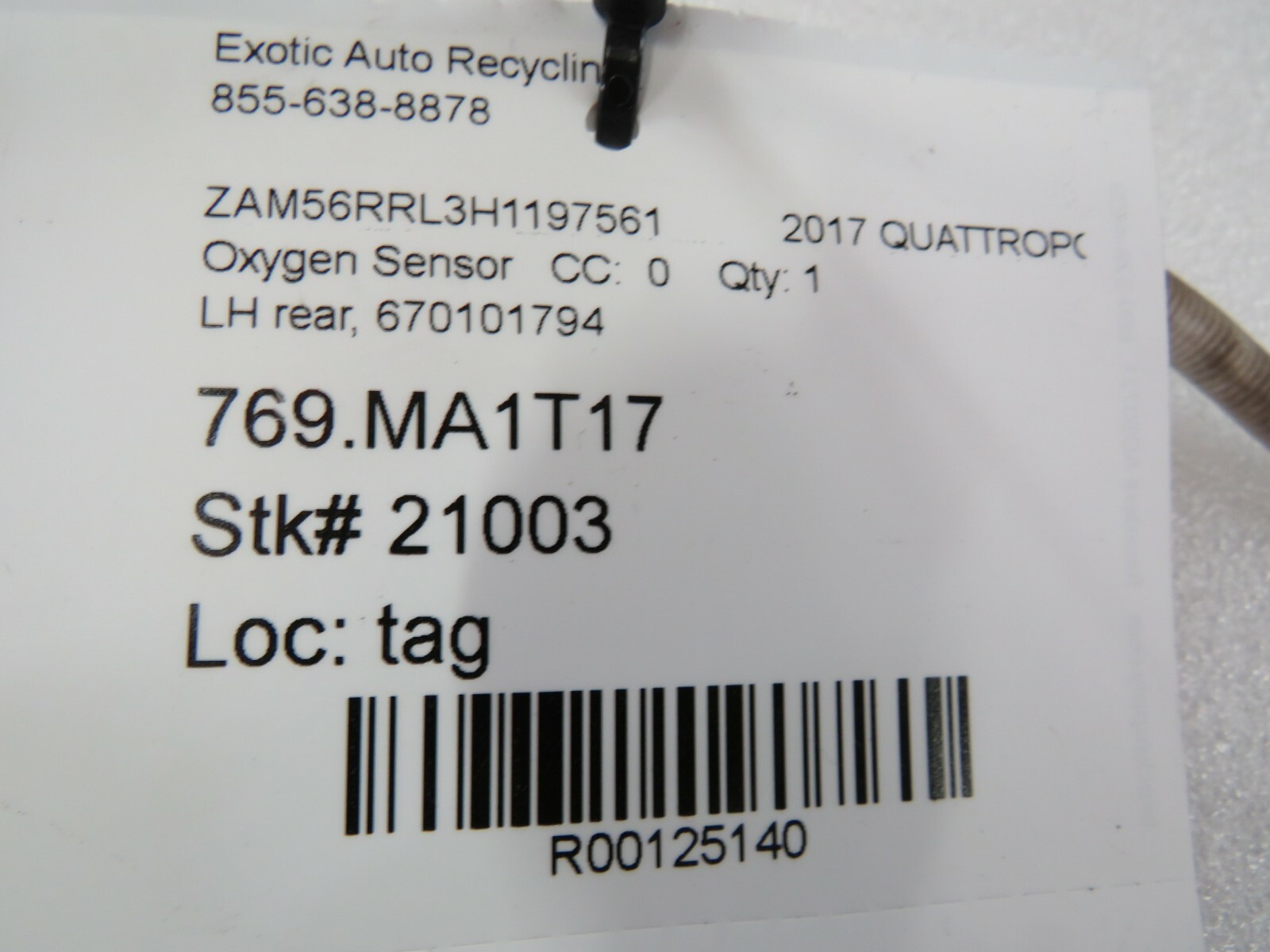 Genuine Maserati Rear Sensor 390 Mm 670101794 for sale online | eBay