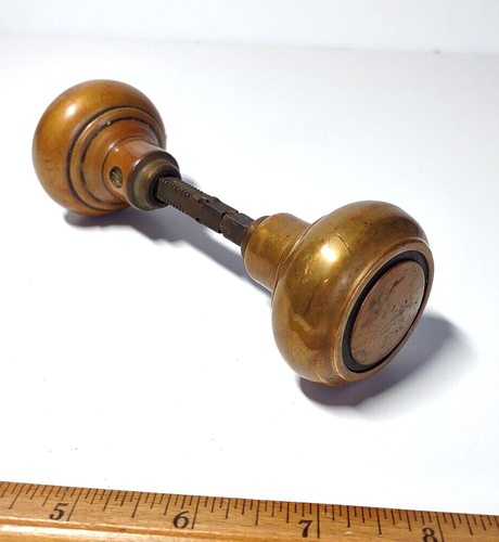 Vintage Antique Estate Brass or Copper Door Knob With Spindle | eBay