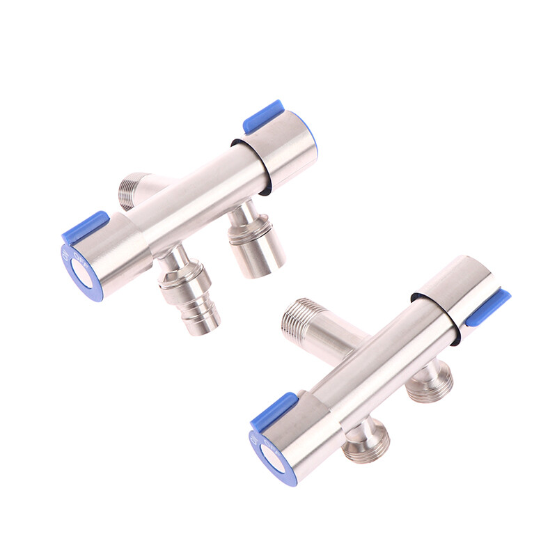 1Pc One In Two Out Double Use Triangular Valve Stainless Steel Water ...