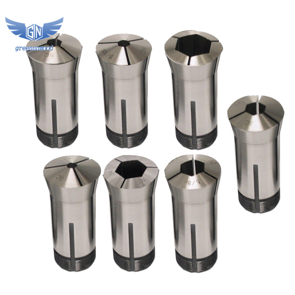 New 7PC 5C Hex. Collet Set 1/4", 5/16", 3/8", 1/2", 5/8", 3/4", 7/8" 0.0006TIR | eBay