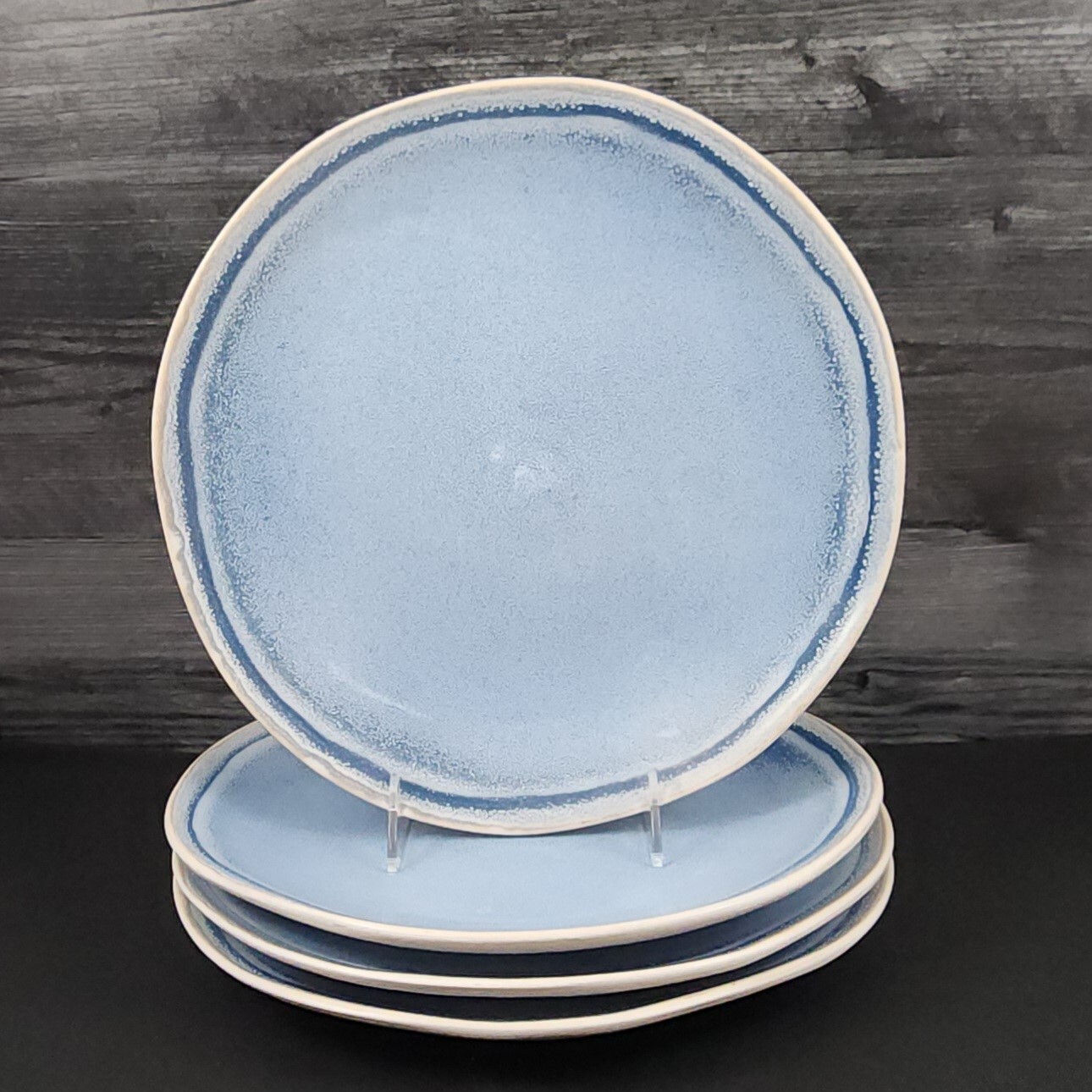 Pier 1 Imports Shoreline Blue Dinner Plate Set of 4 Stoneware Dishware ...