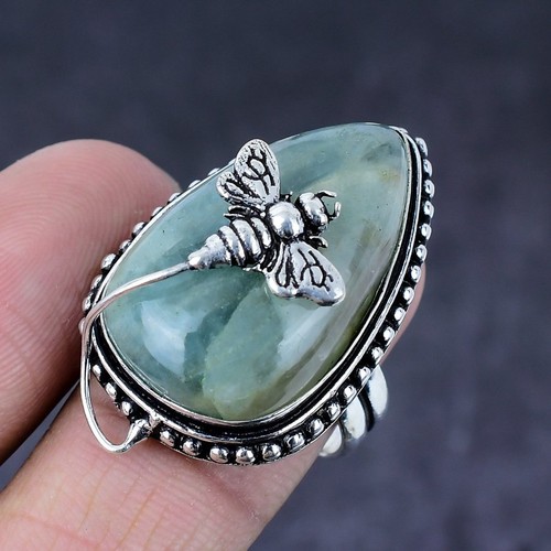 Aquamarine Gemstone Handmade 925 Steling Silver Gift Jewelry Ring Size ...