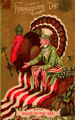 Postcard Thanksgiving Uncle Sam American Flag Patriotic Turkey Crown ...