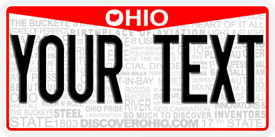 Ohio License Plate , custom, Vanity license plate, Ohio, replica plate ...