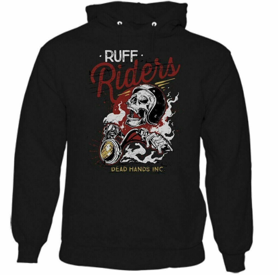 Ruff Riders Mens Motorcycle Skull Hoodie Motorbike Indian Custom ...