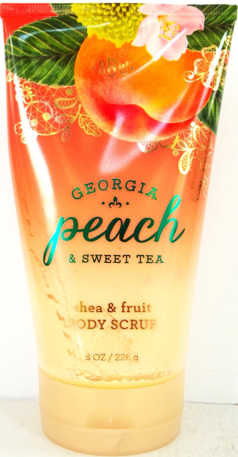 Bath Body Works GEORGIA PEACH & SWEET TEA Shea & Fruit Body Scrub 8 oz ...