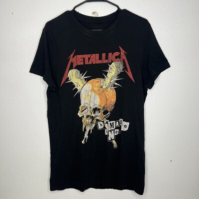 Metallica Damage Ink Band Black T-Shirt Adult Size Large L Distressed ...