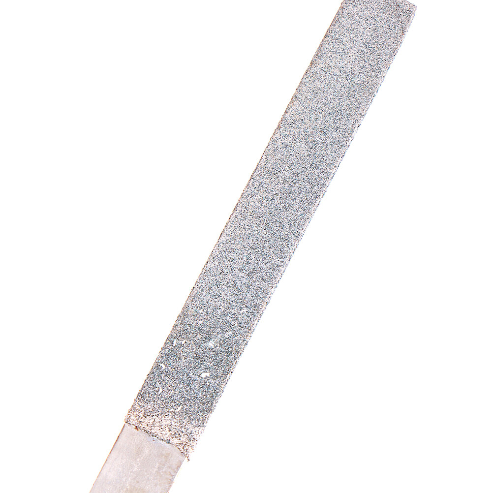 1 Pcs 180mm Long Art Craft Flat Diamond File Grinding Tool Red Silver T ...