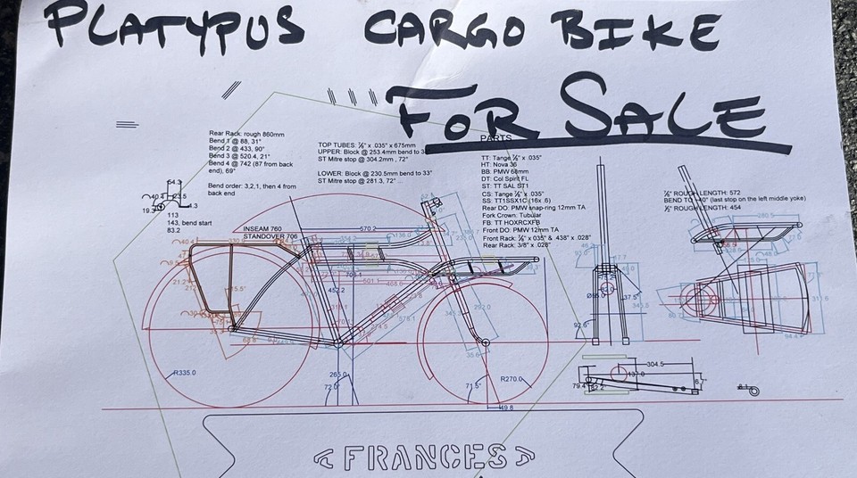 Frances Cycles Custom Steel Platypus Cargo Bike Made In Santa Cruz | eBay