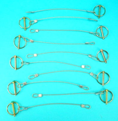 10 x 6mm Lynch Pin with Plastic Coated Cable - Trailer Tail Gate - Ifor ...
