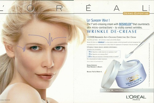 LOREAL Cosmetics Magazine Print Ad Advert DAY CREAM Claudia Schiffer ...