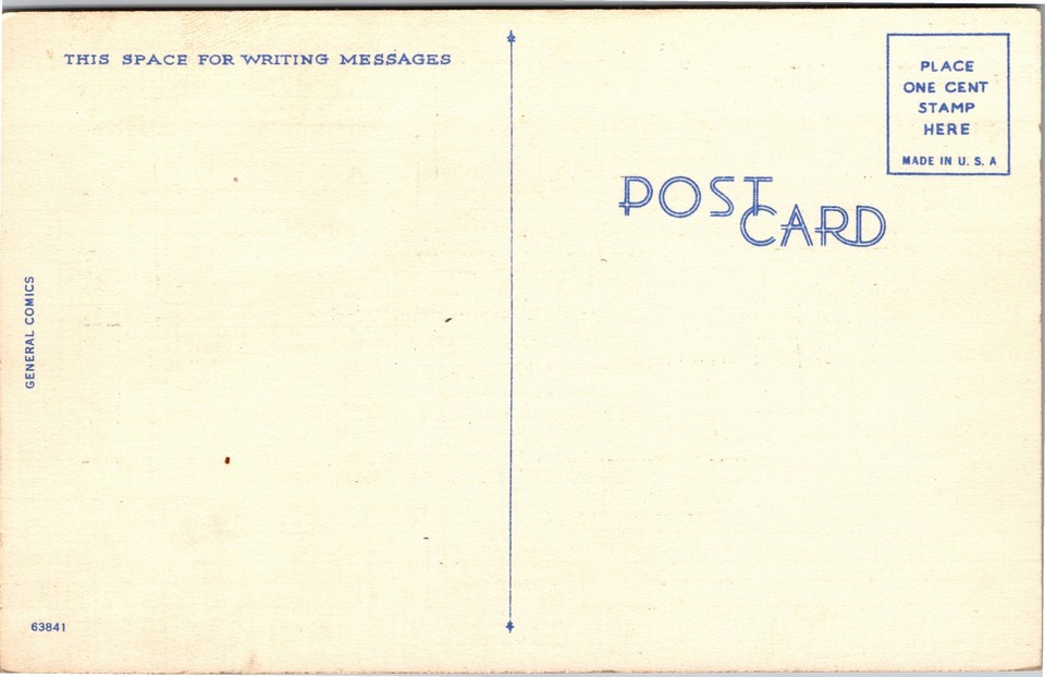 Postcard Comic Dog sniffing power lines - Little Man You've had a busy ...