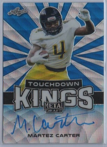 2018 Leaf Metal Draft Touchdown Kings Blue Wave Martez Carter Rookie ...