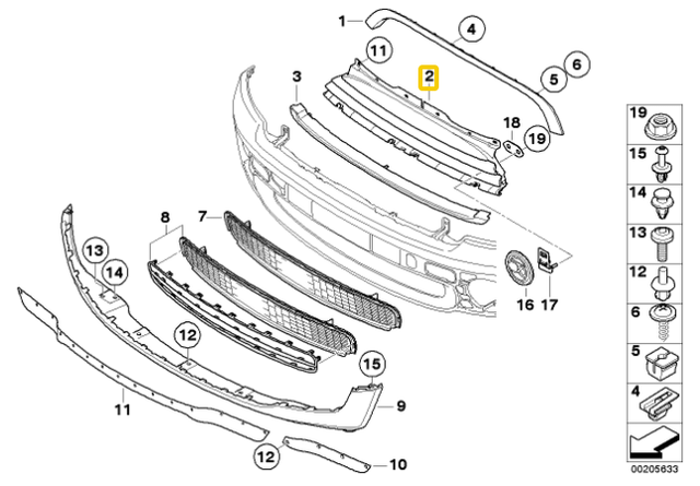 MINI 51117317264 Genuine OEM Factory Original Upper Grille for sale ...