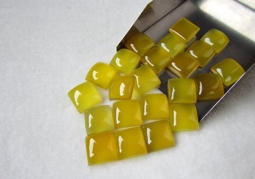 5 Pcs Yellow Chalcedony 12mm To 20mm Square Cabochon Natural Loose ...