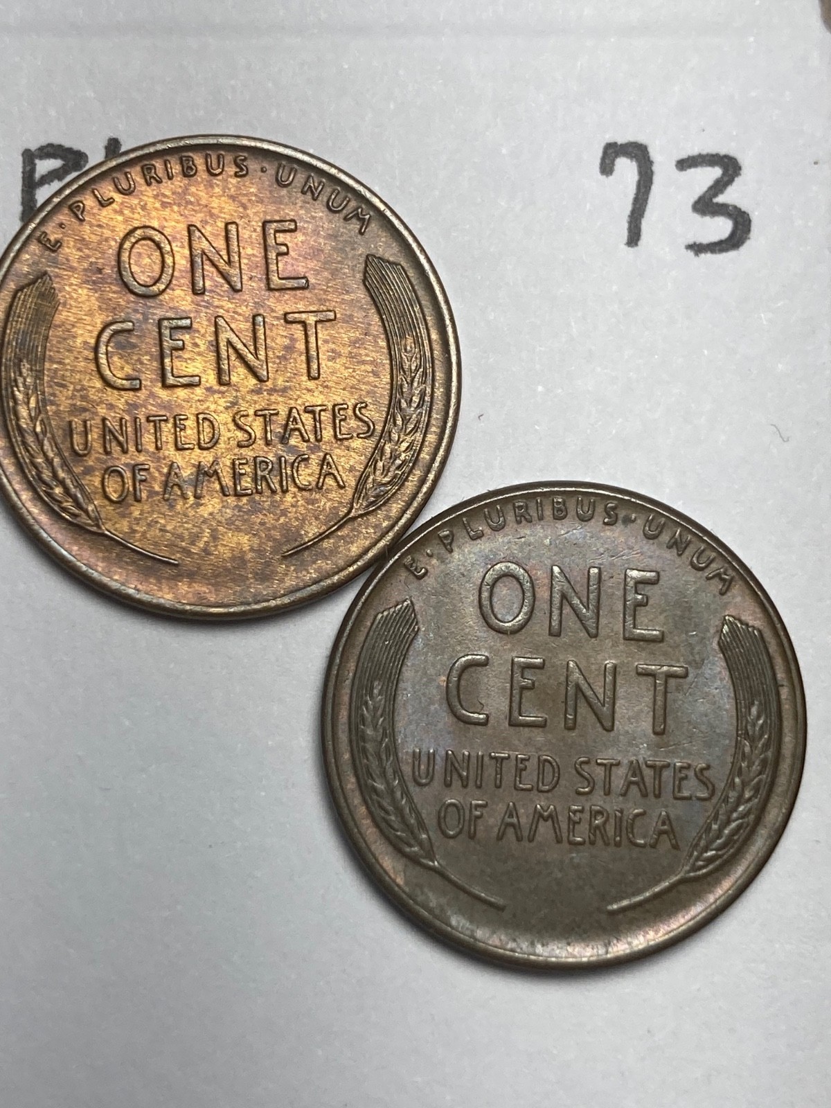 1934-P&D LINCOLN WHEAT CENT SET, ALL "AU" CONDITION, #73 very nice set ...