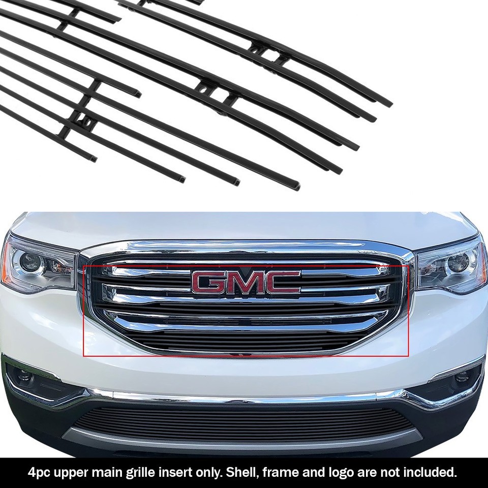 Fits 2017-2019 GMC Acadia Main Upper Black Billet Grille Grill Insert ...