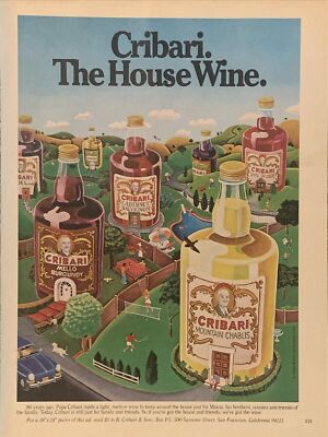 1979 Cribari Wine PRINT AD The House Wine Cribari & Sons San Francisco ...