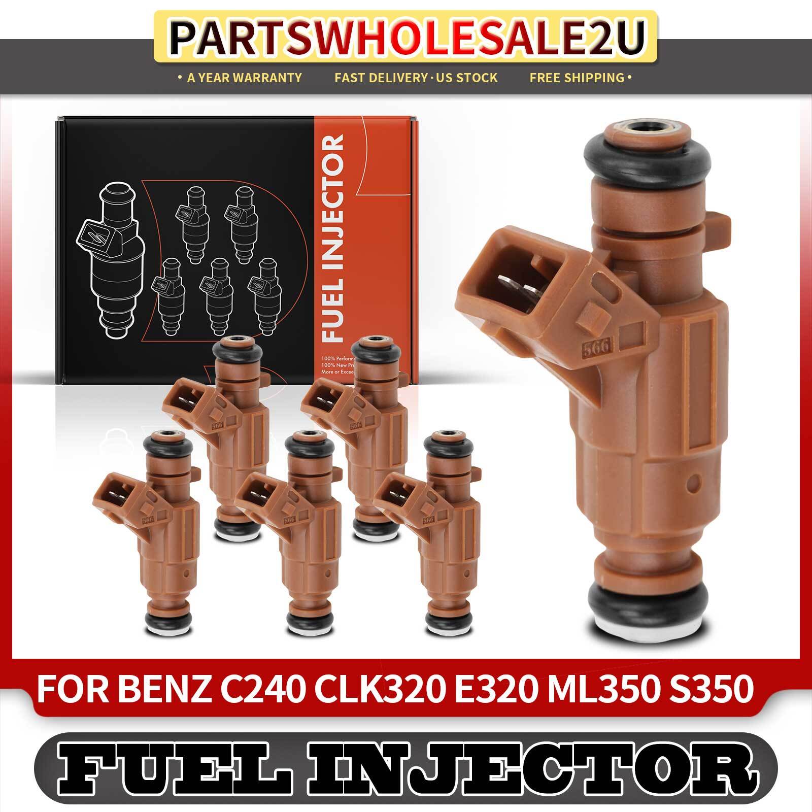 Set of 6 Fuel Injectors for Mercedes-Benz CLK320 E320 ML350 S350 C240 3 ...