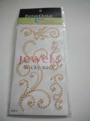 Eyelet Outlet Sticky Back Swirl Pearls Bling Flourish Gold | eBay