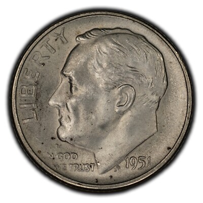 United States 10 Cents 1951-S Rosevelt Dime Silver Coin - Choice ...