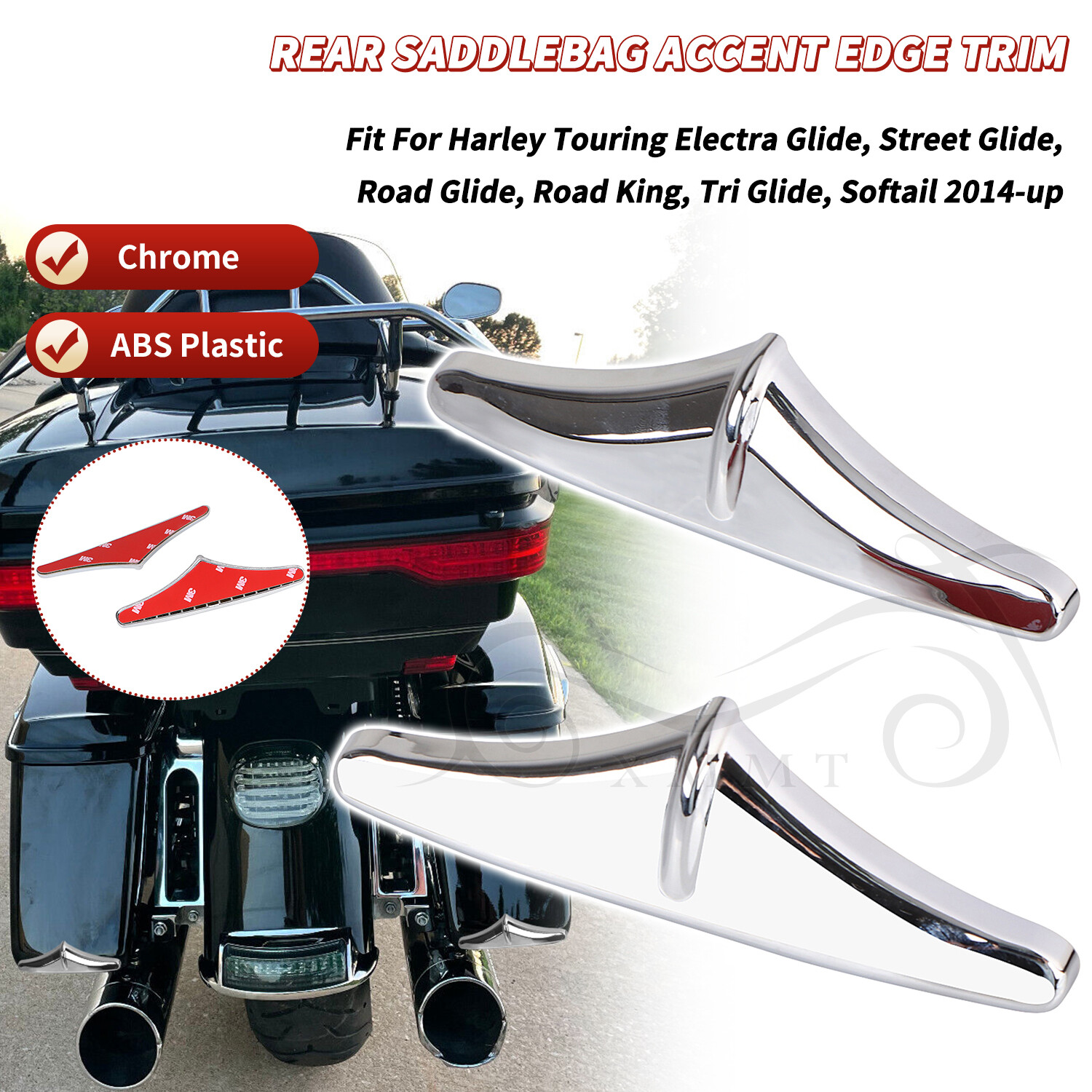 Rear Saddlebag Tip Accent Trim Trailing Edge For Harley Touring Ultra ...