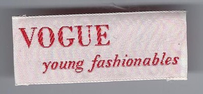 🌹 VOGUE young fashionables - SEW IN CLOTHING LABEL - NEW / OLD STOCK 6/ ...