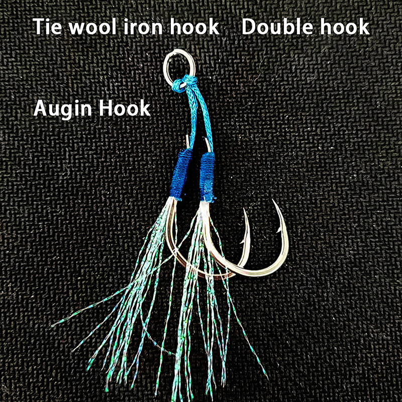 Metal Jig Double Hooks High Carbon Steel High Tensile Hooks Antirust ...