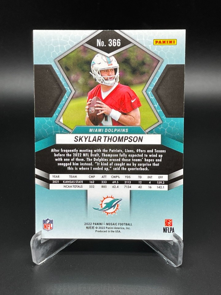2022 Panini NFL Mosaic Skylar Thompson Rookie Card Base RC No.366 ...