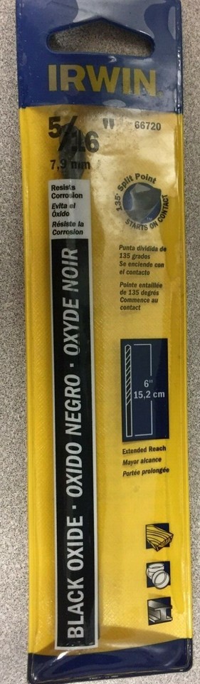NEW 66720ZR Irwin 5/16 in. x 6 in. L High Speed Steel Split Point Drill ...
