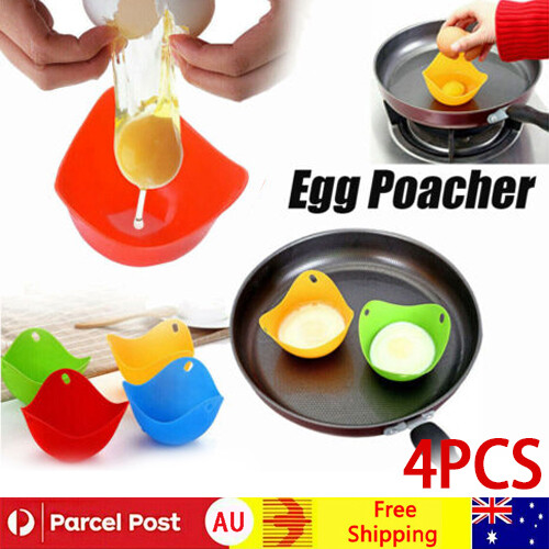4X Silicone Egg Poacher Poaching Pods Pan Poached Cups Moulds For ...