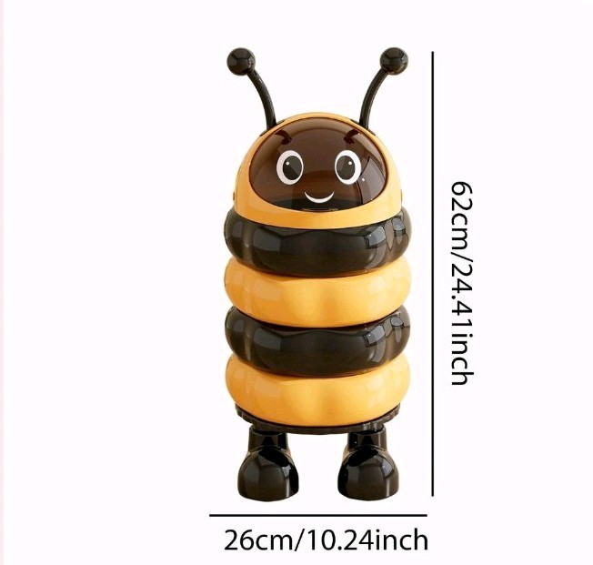 Bee Shape Trash Can Garbage Bin with Lid Decoration Cute Household ...