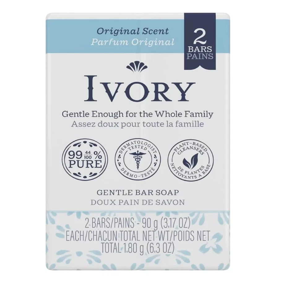 Ivory Gentle Bar Soap Original Scent 3.17 Oz., 2 Count., | eBay