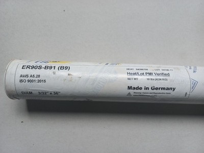 ER90S-B91 (B9) 3/32" x 36" TIG Alloy Welding Rods 10lb - Pinnacle ...
